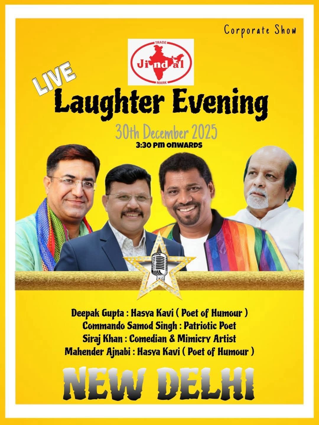 Laughter Evening Kavi Sammelan in New Delhi Featuring Deepak Gupta and ...